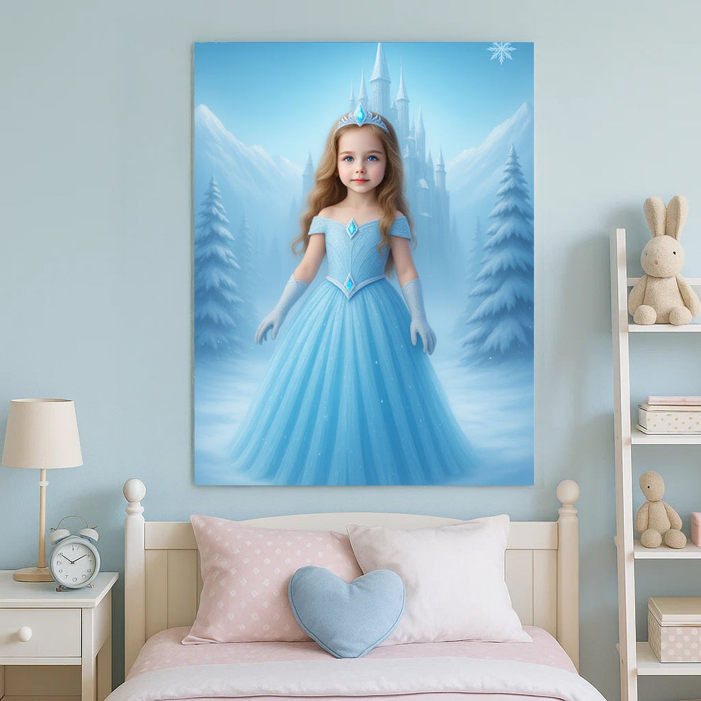 Ice Princess Custom Portrait - Personalized Canvas Wall Art for Kids ...